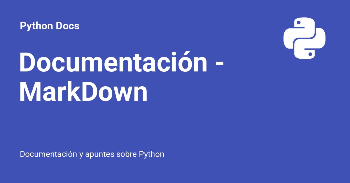 Documentación Markdown Python Docs