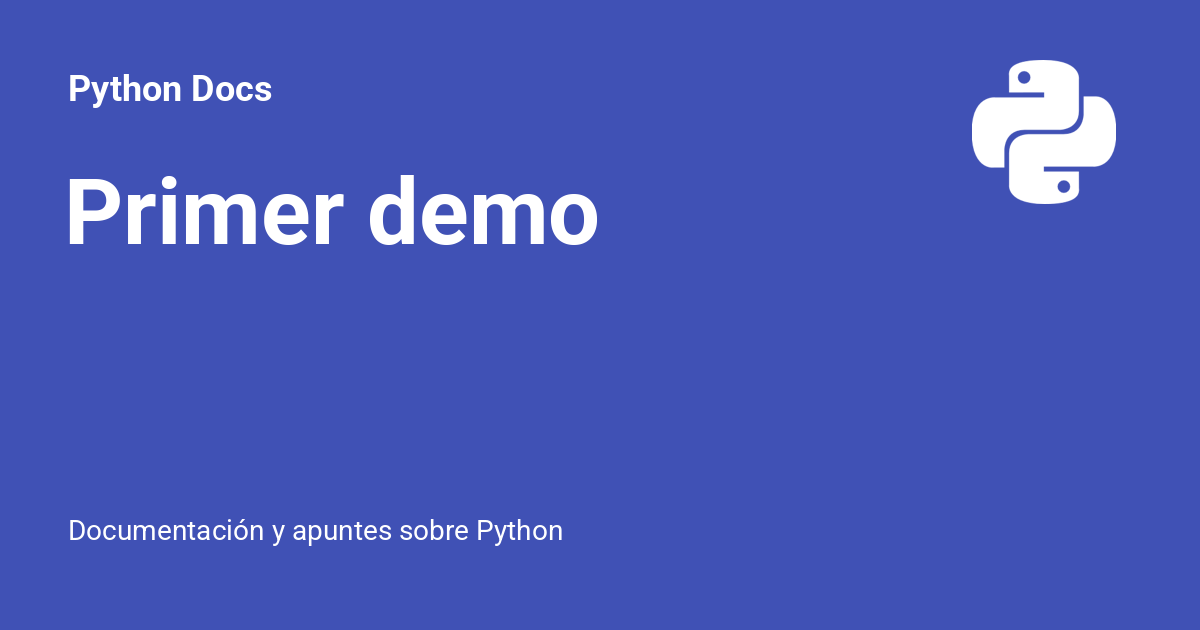 Primer demo - Python Docs