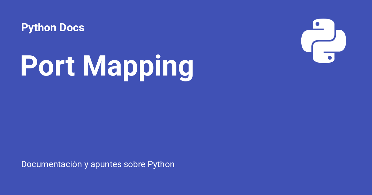 Port Mapping - Python Docs
