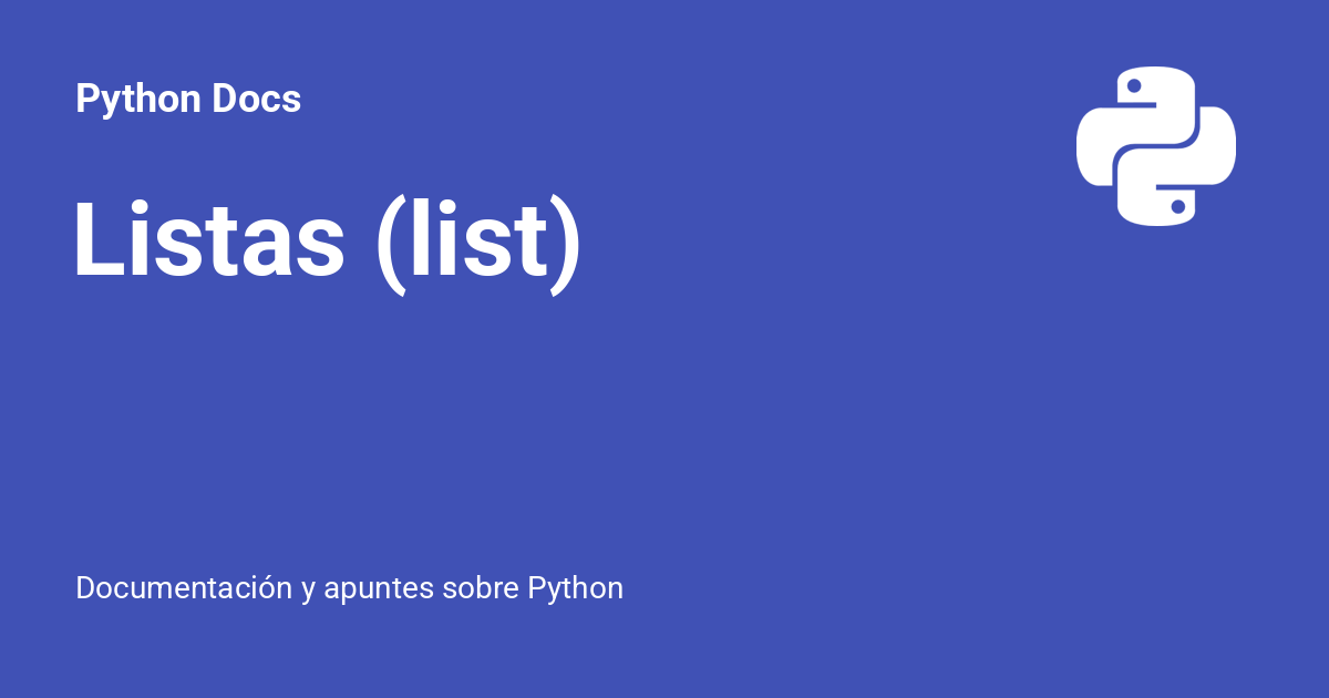 Listas (list) - Python Docs