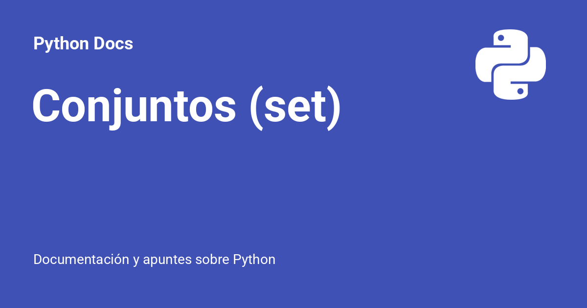 Conjuntos (set) - Python Docs