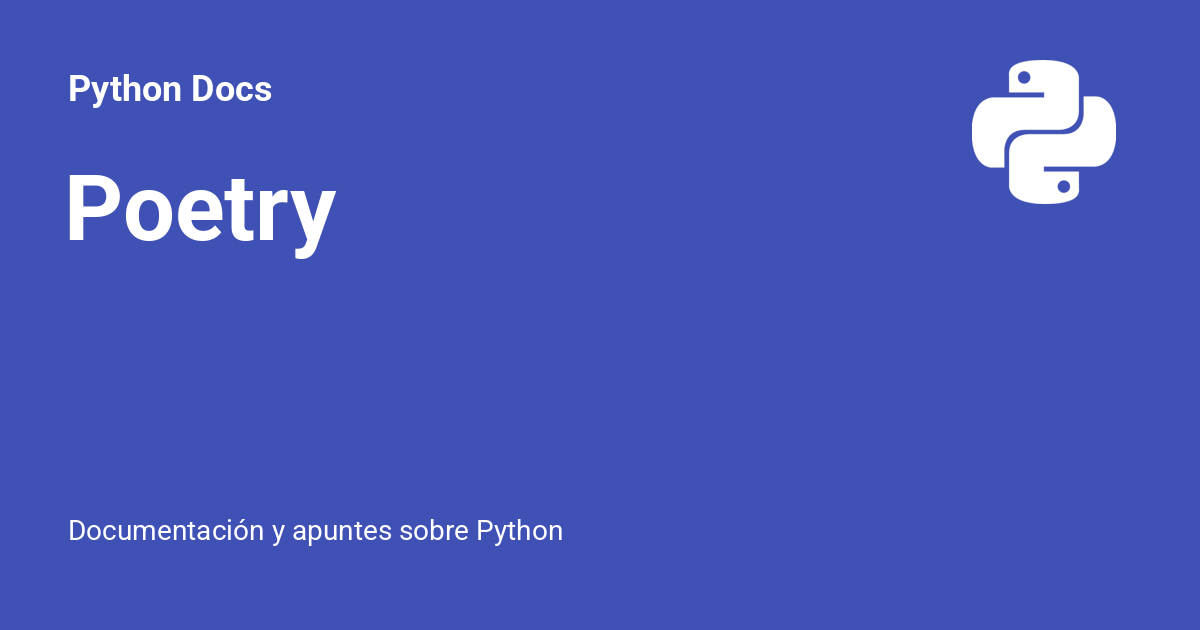 Poetry - Python Docs