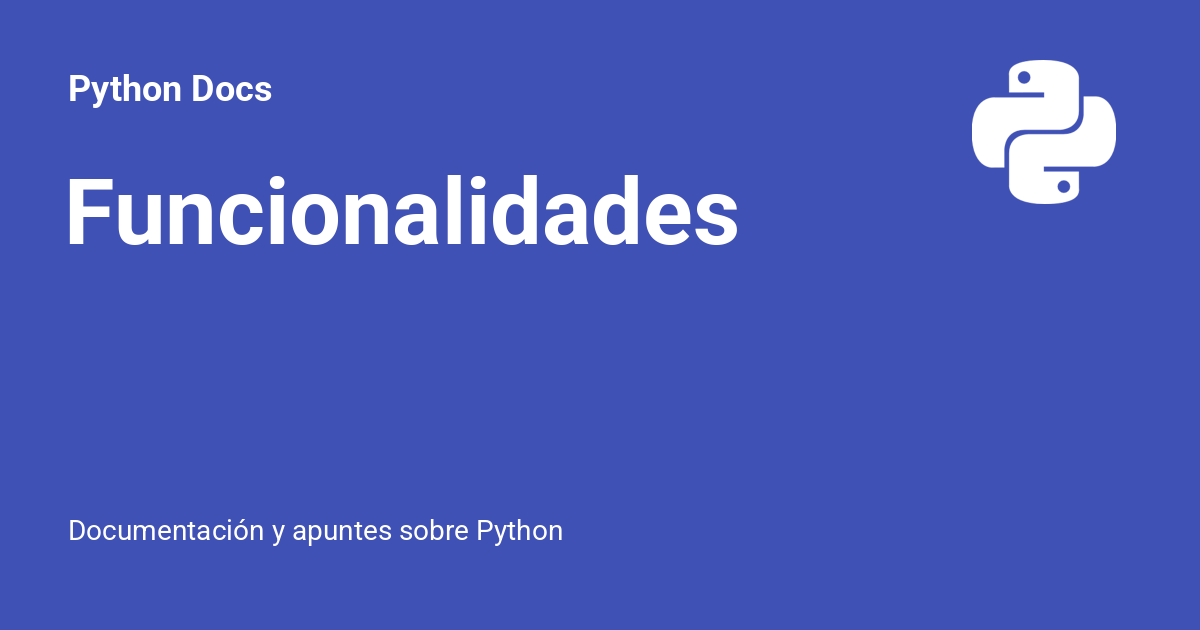 Funcionalidades - Python Docs